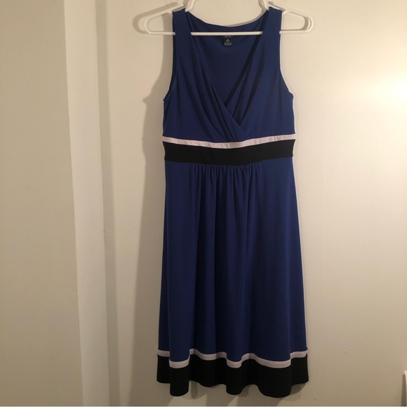 Chaps | Dresses | Chaps Midi Dress Womens S Sleeveless Black Blue White ...